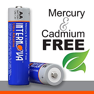 INTERNOVA® AA Batteries 24 Pack+, LR6 1.5V Cell High Performance Alkaline Batteries, Easy to Open Double A 24 Count Pack