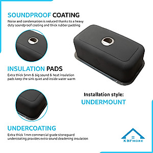 KBFmore 30 Inch Single Bowl 16 Gauge Undermount Classic Kitchen Sink, Swirl Finish Rust Resistant Sound and Heatproof Stainless Steel Sink with Sink Strainer and Bottom Sink Grid