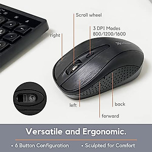 X9 Wireless Keyboard and Mouse Combo - 3 in 1 Workflow Trio - 114 Key Cordless Keyboard and Mouse Combo with Mouse Pad - 2.4G USB Wireless Mouse Keyboard Combo for Laptop, Computer, PC & Chrome