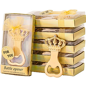 NC 24PCS Crown Bottle Opener Crown Baby Shower or Wedding Even Birthday Party Gifts for Guests, Baby Shower or Gold Wedding Favors Bridal Shower Favors,Birthday Decorations Supplies (gold, 24)