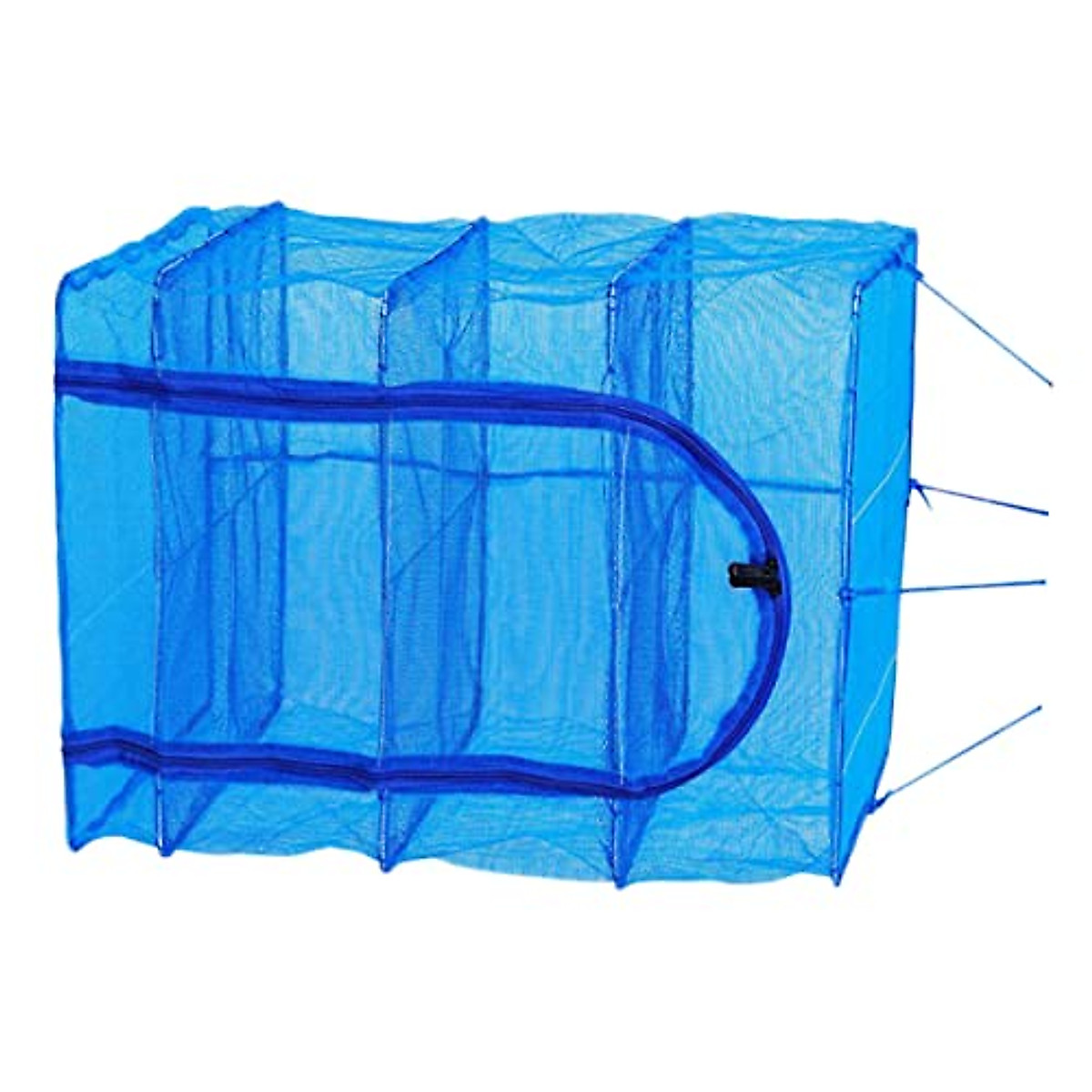 CLISPEED 2pcs Foldable Fish Cage Meat Dehydrater Foldable Basket Flower Food Foldable Drying Rack Mesh Hanging Dryer Rack Drying Basket Nylon Multi-layer Net Blue Nylon Hanging Hanger