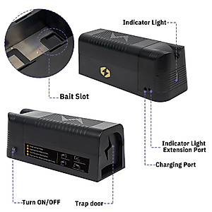 Electric Mouse Trap Effective Humane Indoor Rat Killer Mice Zapper Upgraded Instantly Kill Rodent with Powerful Voltage