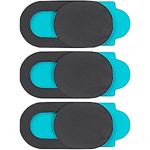 MMOBIEL 3 Pack Universal Webcam Cover Slide Laptop Camera Cover Privacy Protector Ultra-Thin 0.5mm Compatible with All Laptop/MacBook/Tablet/iPad/iPhone - Black