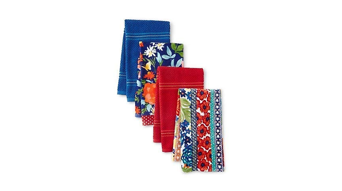 Pioneer Woman Fiona Floral Kitchen Towels - Set of 4 | Stylish & Durable