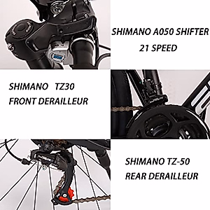 EUROBIKE Road Bike,21 Speed Bicycle with Disc Brake,700C Wheels Road Bikes for Men or Women,49cm/54cm Frame for Adult Cycling Bicycle (XC580 Red, 54cm Frame)