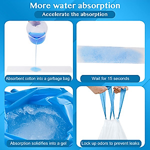 Portable Super Absorbent Cotton-Disposable Gelling Absorbent Pads,Leak-Proof, Odor Reducing,Fit Universal Potty Chair Liners Bags,Baby Travel Potty Bags and Toilet Training