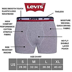 Levi's Mens Boxer Briefs Breathable Stretch Underwear 4 Pack