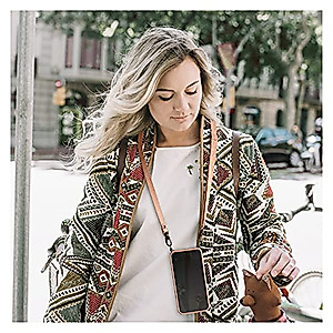 ABITKU Biodegradable Crossbody Phone Case Compatible with iPhone 12 / iPhone 12 Pro 6.1 inches (2020), Eco-Friendly Compostable Soft Cover with Adjustable & Detachable Lanyard (Pink)