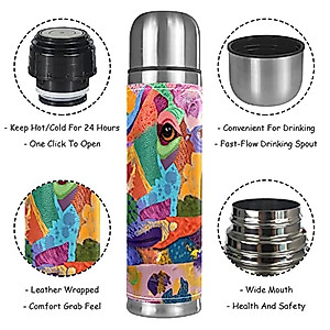Colorful Aesthetic Rhodesian Dog Vacuum Insulated Stainless Steel Water Bottle, Double Walled Travel Thermos Coffee Mug 17 OZ for School Office