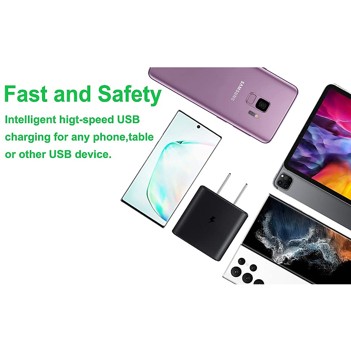 Samsung 45W USB-C Super Fast Charging Wall Charger for Samsung Galaxy S23 S22 S21 S20 Ultra Plus Note 10+ Charger Adapter Block