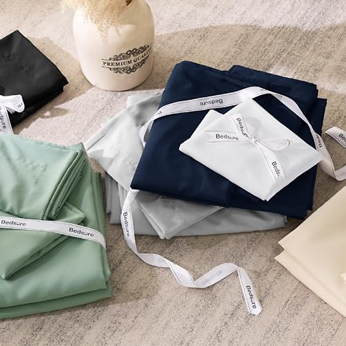 Bedsure White Duvet Cover King Size - Polyester & Rayon Derived from Bamboo Cooling Duvet Cover Set (104" x 90"), 3 Pieces with 2 Pillow Shams, Comforter Not Included