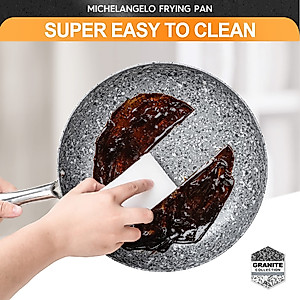 MICHELANGELO Stone Frying Pans Set 10 Inch & 12 Inch, Nonstick Frying Pans with 100% APEO & PFOA-Free Stone Non Stick Coating, Granite Skillet Set, Nonstick Skillets 2 Pcs