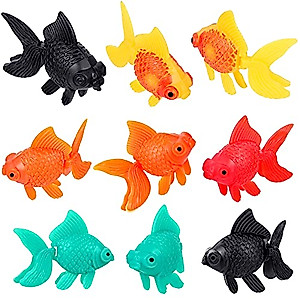 20 Pieces Artificial Aquarium Fishes Plastic Fish Realistic Artificial Moving Floating Colorful Goldfish Fake Fish Decoration Ornament for Aquarium Fish Tank