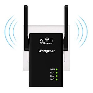 WiFi Extender, Wodgreat 300Mbps WiFi Repeater Wireless Internet Booster with Ethernet Port, 2.4GHz Wireless Signal Amplifier for Home, Repeater/AP/Router Modes Supported, Wide Compatibility Easy Setup