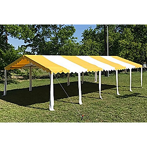 DELTA Canopies 32'x16' Budget PVC Wedding Party Tent,Easy Setup Outdoor Event Canopy,Backyard Garden Shelter Gazebo,with Waterproof Top,Galvanized Steel Frame,Commercial/Residential Use,Yellow White