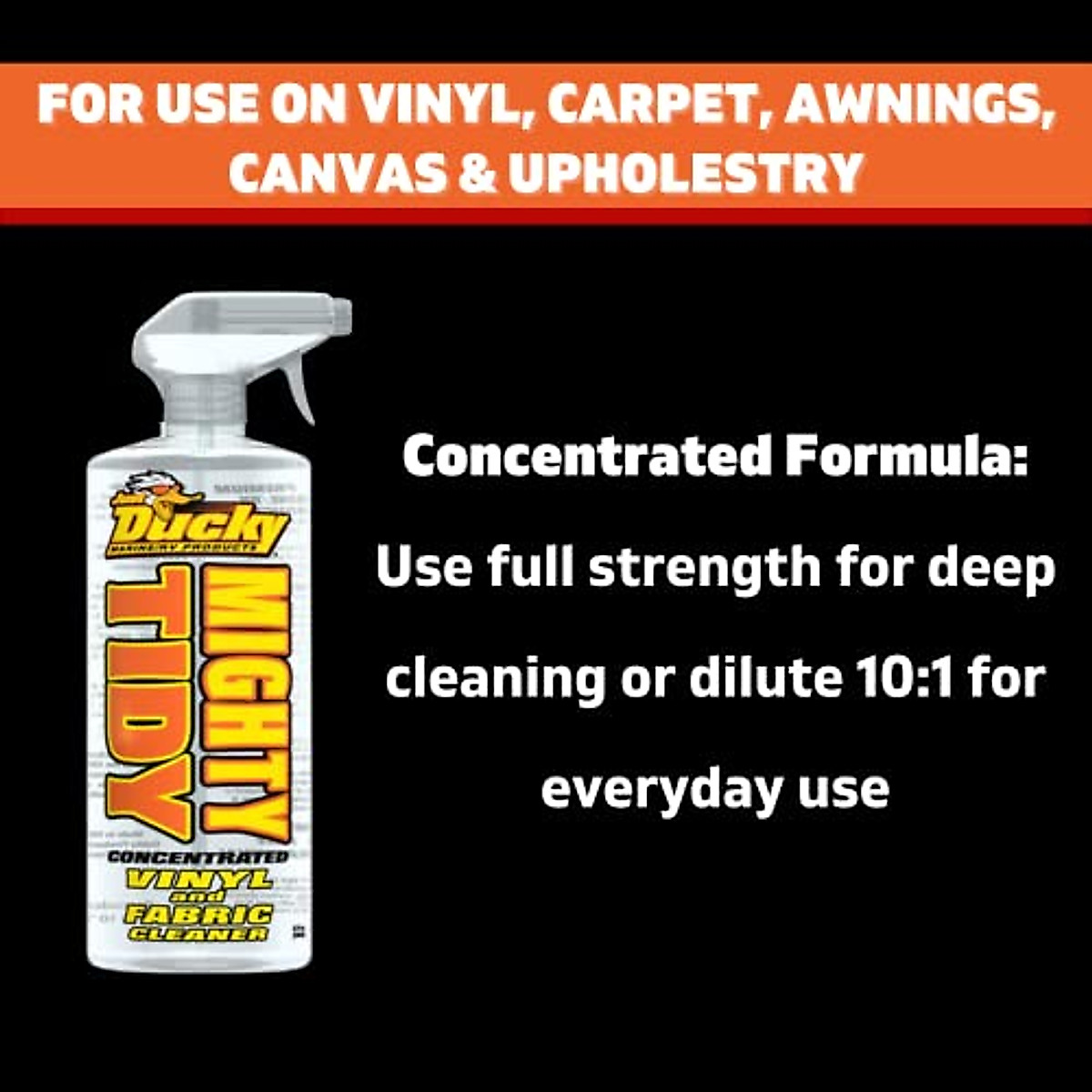 DUCKY PRODUCTS Mighty Tidy: Vinyl & Fabric Cleaner Spray, 32 oz.
