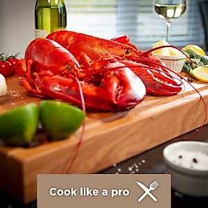 Extra Large Cutting Board North American Maple - Heavy Reversible Butcher Block with Juice Groove for Cutting Meat and Juicy Veggies Easily - XL Chopping Board - Maple - 24x18x1.5 inches