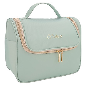CCidea Cosmetic Bag Makeup Bag for Women Hand-PortableTravel Large Toiletry Bag Organizer (Green)