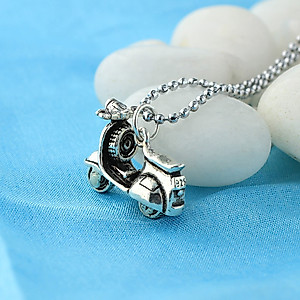 Gem Avenue 925 Sterling Silver Vespa Motor Scooter Charm Pendant for Women