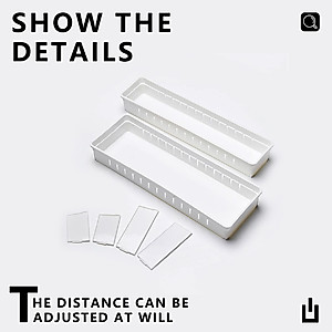 Sarajoye 4 - Piece Adjustable Flatware Cooking Utensil Organizer for Kitchen Drawers - Expandable 13 Slots Silverware Drawer Organizer Tray Holder for Organization Storage (2 Large + 2 Small, White)