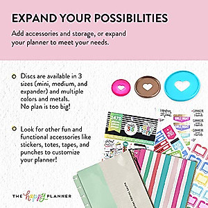 me & my BIG ideas Plastic Expander Discs, Gold - The Happy Planner Scrapbooking Supplies - Add Extra Pages, Notes & Artwork - Create More Space for Notebooks, Planners & Journals - Expander Size