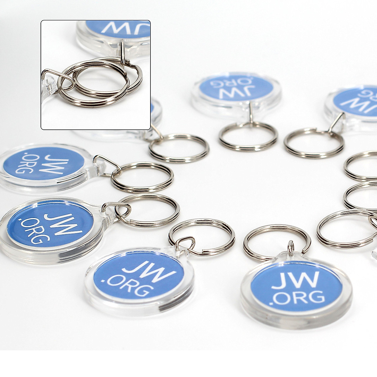 TONOS Jw.org No Blood Double Sided Key Chain for Jehovah's Witnesses-Round-20 Pack