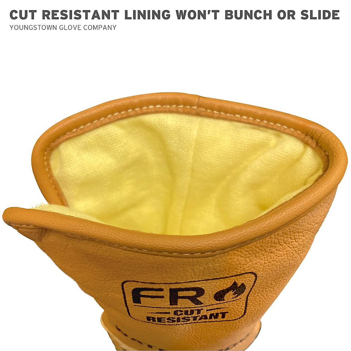 Youngstown Glove 11-3285-60-L Flame Resistant Waterproof Leather Utility Lined with Kevlar Gloves, Large