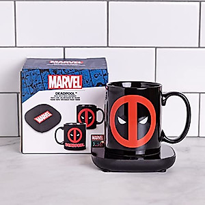 Uncanny Brands Marvel Deadpool Mug Warmer with Mug – Keeps Your Favorite Beverage Warm - Auto Shut On/Off