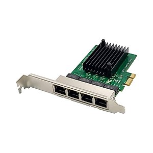 X-MEDIA XM-NA3840 PCI-E 4-Port Quad 10/100/1000Mbps Gigabit Ethernet PCI Express (PCIe x1) Server Network Card/Network Adapter, Realtek RTL8111F Chipset, Windows 11 & Linux Supported