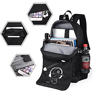 Anime Luminous Backpack , 16'' Laptop Backpack with USB Charging Port with Anti-Theft Lock