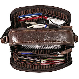 Voyager Double Zippered Crossbody Bag #7195 (Brown)