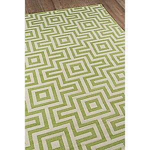 Momeni Rugs , Baja Collection Contemporary Indoor & Outdoor Area Rug, Easy to Clean, UV protected & Fade Resistant, 2'3" x 7'6" Runner, Green