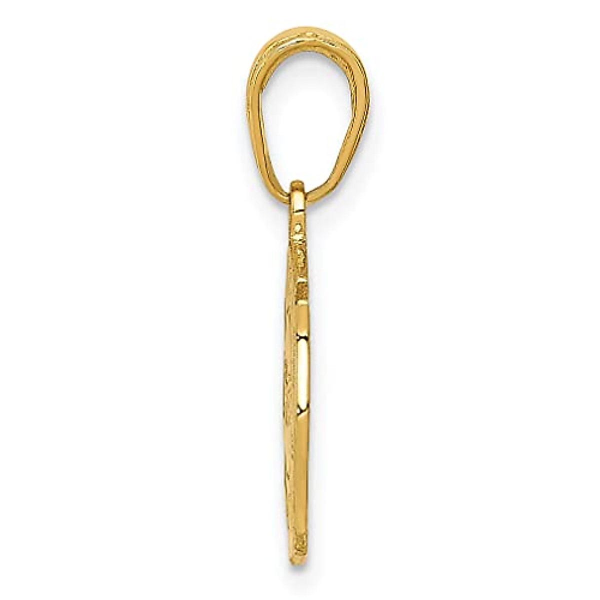 IceCarats 14K Yellow Gold Fire Department FD Fireman Necklace Firefighter Pendant Rescue Charm 20mm x 13mm Only