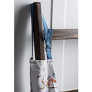 Maison d' Hermine Apron 100% Cotton 1 Piece Adjustable Neck Strap Apron with Center Pocket & Long Ties for Mothers Day Gifts, Chef, Women & Men, Equinoxe (Grey) - Thanksgiving/Christmas(27.50"x31.50")