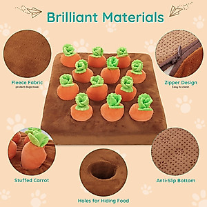 laetipet Interactive Dog Toys Carrot Farm, Enrichment Dog Snuffle Puzzle Toys, Hide and Seek Dog Toys for Small, Medium, Large Dogs Aggressive Chewers, Pet Stress Relief for All Breeds
