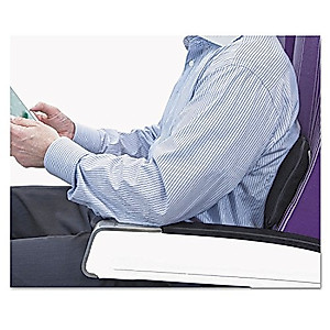 Master Caster 92061 Deluxe Lumbar Support Cushion W/Memory Foam, 12 1/2W X 2 1/2D X 7 1/2H, Black