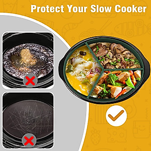 Slow Cooker Liners - Crock Pot Liners Silicone Insert Divider 3 IN 1, For 6 Quart Oval Slow Cookers, Reusable Silicone Slow Cooker Liner For Crock Pot Divider Insert, Dishwasher Safe BPA Free,6QT