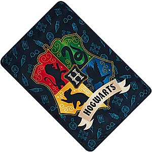 Harry Potter Fleece Throw Blanket - Harry Potter Hogwarts Plush Fleece Throw - Gryffindor Hufflepuff Ravenclaw Slytherin Wizardry Throw Blanket (Harry Potter)