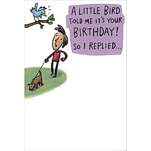 Recycled Paper Greetings Little Bird Told Me Funny/Humorous Birthday Card