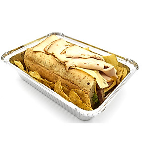 (120 Pack) Premium 2.5-LB Takeout Pans with Lids - 8.6" x 6.1" x 2" l Heavy Duty Disposable Aluminum Foil for Catering Party Meal Prep Freezer Drip Pans BBQ Potluck Holidays