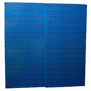 Wall Control 30-P-3232BU Blue Metal Pegboard Pack & KT-400-WRK B Slotted Tool Board Workstation Accessory Kit for Wall Control Pegboard Only, Black