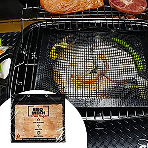 Zorestar BBQ Mesh Grill Bag-Reusable Grill Pouches 3-Pack Large Non-Sticking Grilling Pouches for Outdoor: Heat-Resistant, Nonstick, Dishwasher Safe Grilling Accessories for Cooking, Barbecue, Smoker