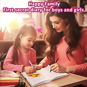 GINMLYDA Girls Diary with Lock for Kids, Unicorn Diaries 7.1x5.3 160 Pages Cute Girl Journal Secret Notebook with Lock and Key for Little Kid Writing Drawing Gift for Pre school Age 6,8,12