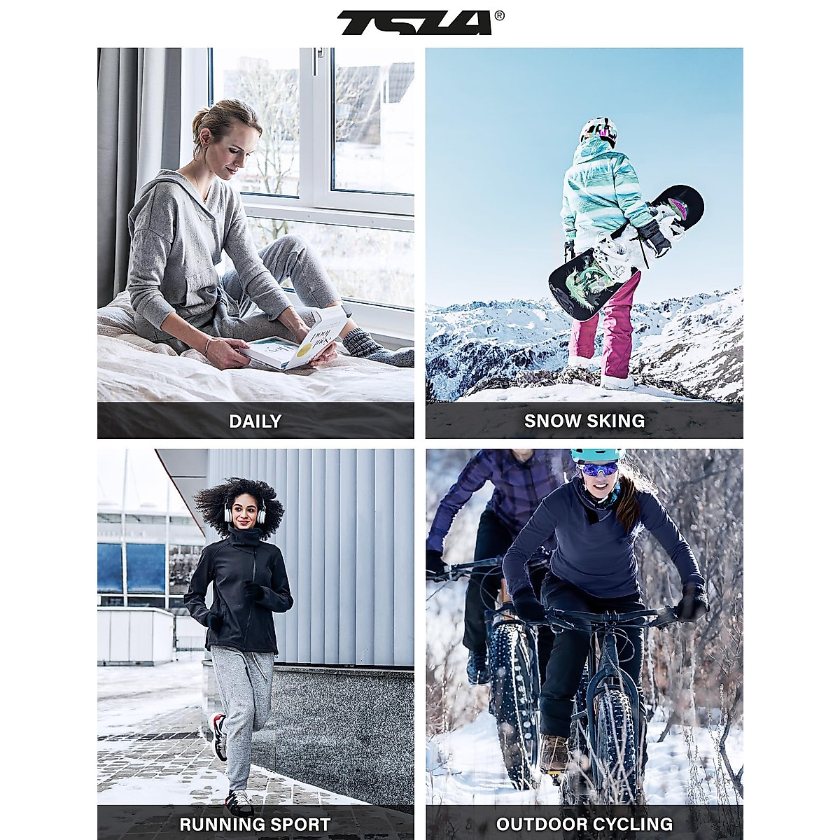 TSLA Women's Thermal Underwear Set, Soft Fleece Lined Long Johns, Winter Warm Base Layer Top & Bottom, Heavyweight Dark Navy, Medium