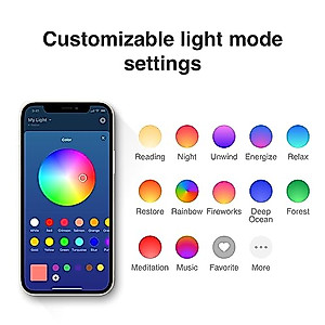 WiiM Wake-up Light, Alexa Built-in, Unlimited Sound Choices, All-in-One Sunrise Alarm Clock, Sound Machine, Sleep Routines and More -Sea Blue Green