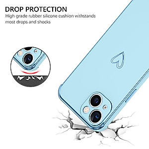 BENTOBEN for iPhone 13 Mini Phone Case, Cute Heart Pattern Slim Fit Soft Flexible Shockproof TPU Bumper Protective Women Girls Boys Men Non-Slip Lightweight Cover for iPhone 13 Mini 5.4 Inch, Blue