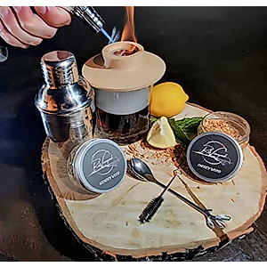 Hello_ReVamped Cocktail Smoker Kit with Torch , Whiskey Included Mixer Four Kinds of Wood Chips Bourbon Drink Infuser for Infused Cocktails, Black, (CS200)
