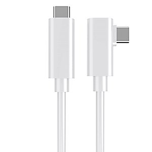 VR Streaming Link Cable Compatible for Oculus Quest, Cuxnoo Virtual Reality Headset Cable Angle USB 3.2 Gen1 C-C High-Speed Data Transfer, Fast Charging Cord, 15FT