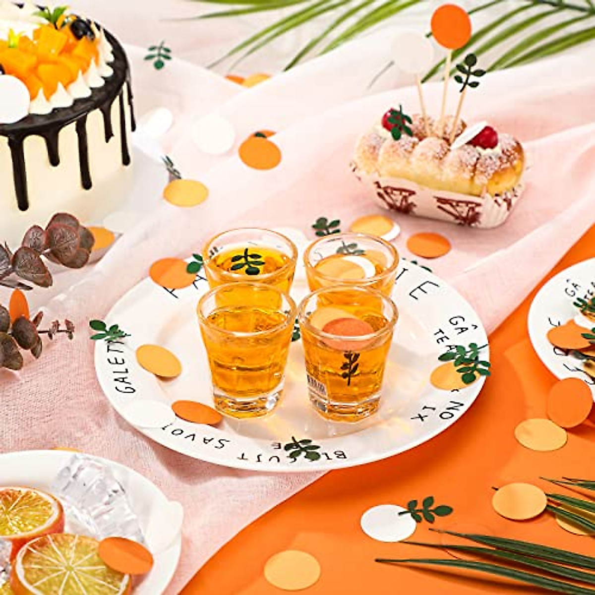 Little Cutie Baby Shower Confetti Sprinkle Baby Shower Confetti with Eucalyptus Decorations Hey Cutie Citrus Tangerine Themed Table Scatter Confetti for Baby Shower Supplies (200 Pcs,Orange Series)