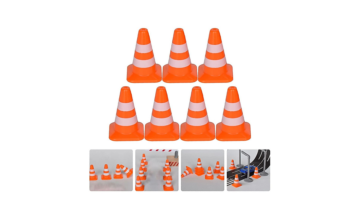 NUOBESTY Mini Traffic Cones for Kids - 7 Pack Set